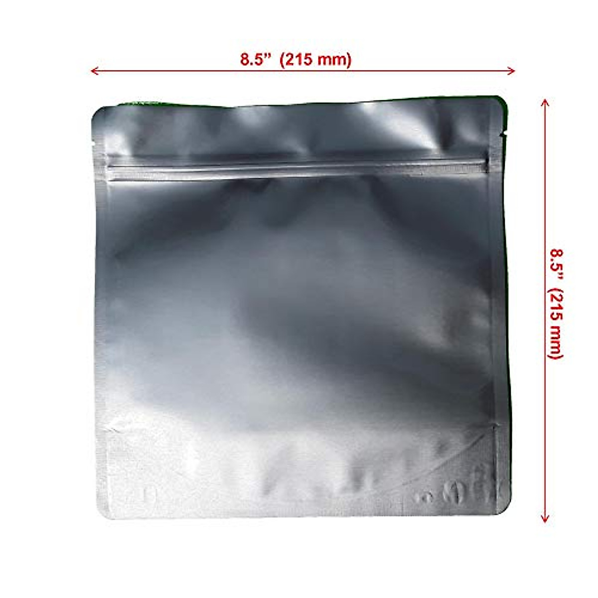 (50pcs) MRE (Meal,Ready-to-Eat) Stand-up Mylar Bag with Re-sealable zipper for Long Term Food Storage, 8.5”x8.5” / (Strong 7 mil/180 micron Thick)