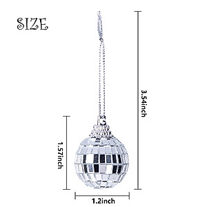 60PCS Disco Ball Ornament - 1.2 Inch Mirror Disco Ball 60s 70s Reflective Mirror Ball Christmas Tree Wedding Birthday Party Ball Ornaments