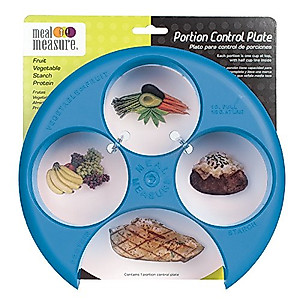 Ezy Dose (BLUE) Meal Measure Portion Control/Weight Management Plate, 1 Count (Pack of 1)