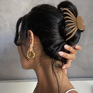 Canitor 4.9" Extra Large Hair Clips Claw Clips for Thick Hair 4Pcs Big Claw Clips Hair Clips for Women Girls Neutral Color Matte Jumbo Hair Claw Clips Non-slip Jaw Clips Mother's Day Gifts