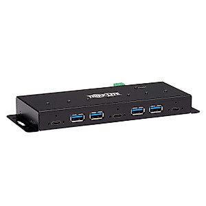 USB Hub 7-Port Industrial 4 USB-A & 3 USB C ESD Immunity Metal