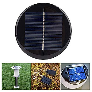 T best 4Pcs Solar Cell Panel, 6V 80MM Diameter Round Solar Battery Panel Outdoor Portable Stable Efficient Polycrystalline Silicon Solar Power Panel
