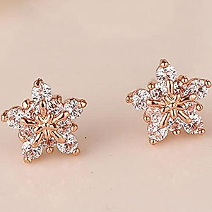 Sweets Bling Snowflake Stud Earrings Big Flower Zircon Earring Women's Accessories Jewelry Gift to Girlfriend Fashion Professionals