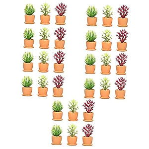 IMIKEYA 30 pcs Mini Flower Pot Succulents Artificial assesseries Artificial Succulent Plant Faux Floral Fake Potted Plant Mini Plant pots Mini Decoration Artificial Mini Potted Plants Moss