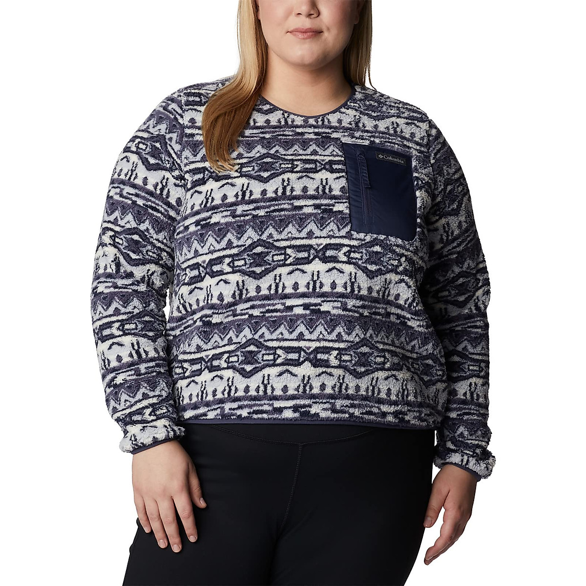 Columbia Women's West Bend Crew, Nocturnal 80S Stripe Print, Medium