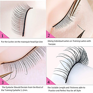 Eyelash Extension kit, Missice Professional Eyelashes Kit False Eyelashes Extension Glue Tool Practice Kit for Makeup Practice Eye Lashes Graft with Mannequin Training Head