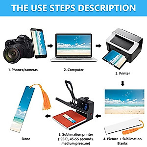 Wyleaves Sublimation Blank Bookmark, 30 Pieces Sublimation Bookmarks, Double-Sided Printed DIY Blank Bookmark with Colorful Tassels and Hole, Bookmark Gifts in 2 Sizes for Women Men Kids