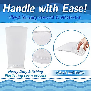 Jecery 16 Pack 4 Inch Ring Filter Socks 200 μm Aquarium Filter Bags Aquarium Socks for Tank Sump Saltwater Freshwater, 4 Inch Ring by 9 Inch Long
