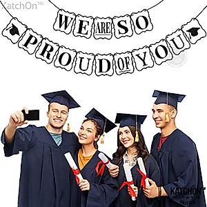 We Are So Proud Of You Banner - No DIY, Black and White Graduation Decorations 2023 | Graduation Banner for Class of 2023 Decorations | Congratulations Decorations | Graduation Party Decorations 2023
