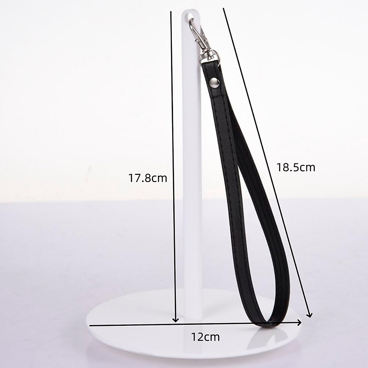 ikasus Portable Wrist Yarn Holder with Wrist Strap, Wool Magnetic Mini Yarn Holder for Crocheting/Knitting on The go, Stainless Steel Yarn Organizer Storage, Black