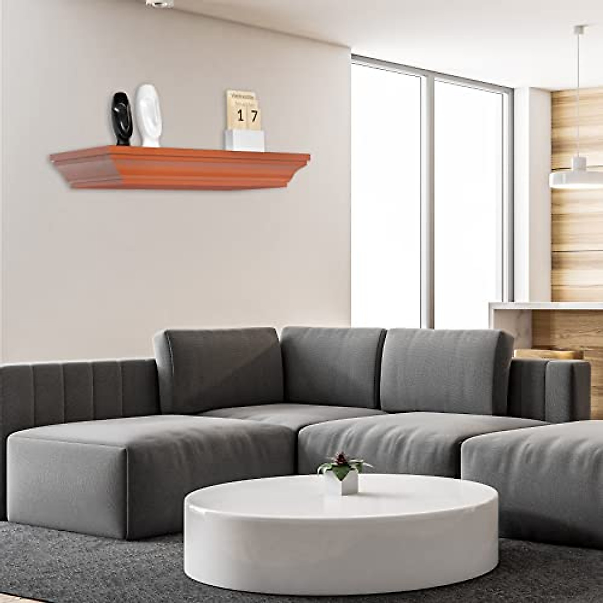 Hidden Compartment Wall Shelf Wood with RFID Lock,Floating Shelves for Walls with Secret Storage Space, 22.5 " X 10.5" X 4" (Dark Wood)