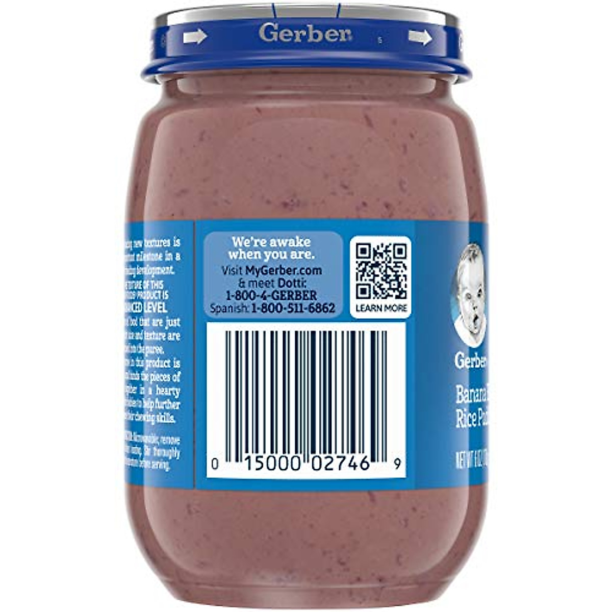 Gerber Purees 3rd Foods Banana, Blueberry & Rice, 6 Oz (Pack of 12)