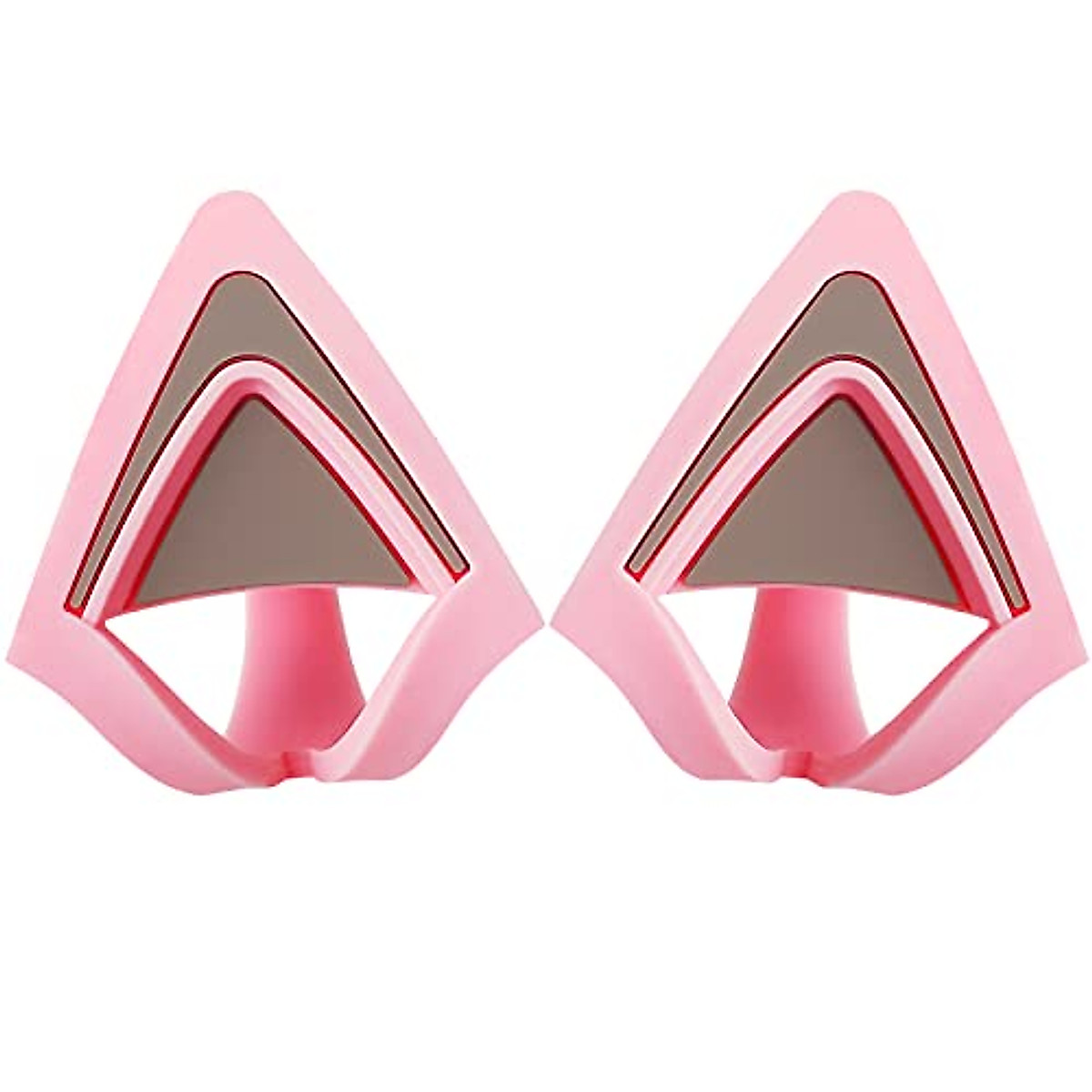 WeThinkeer Cute Cat Ears for Headphones, Pink Cat Ear Headphone Attachment with Adjustable Straps, Compatible with Most Video Live Gaming Headphones, Ideal Gift for Your Family and Friends