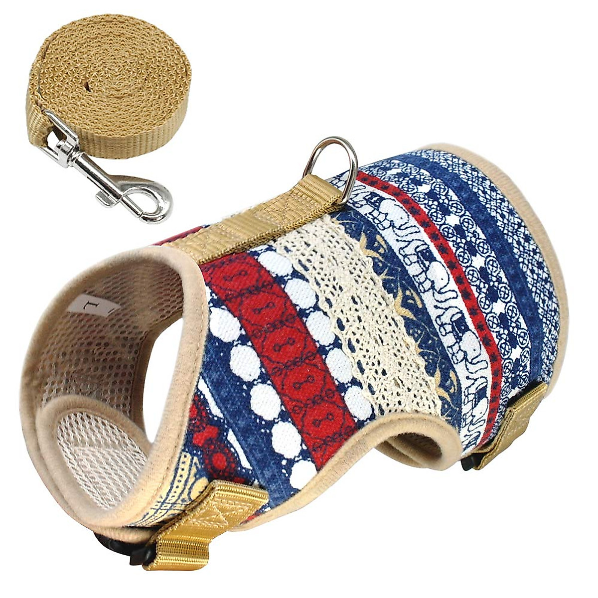 Muttitude Dog Harness & Leash Set for Small Breeds (Extra Large, Goa)