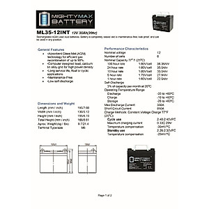 Mighty Max Battery 12V 35AH INT Battery Replaces Jazzy Select GT Power Chair - 2 Pack Brand Product