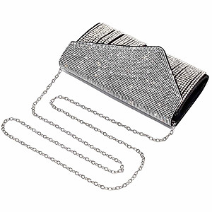 Yokawe Crystals Clutch Purses for Women Bling Tassel Rhinestone Evening Bag Crossbody Bags Wedding Prom Club Party Handbags