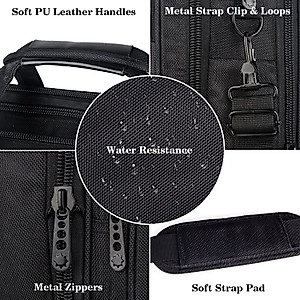 Ytonet Gaming Laptop Briefcase 18 Inch, Expandable Extra Large Laptop Case for Gaming Laptop Computer Bag, Water Resistant Laptop Bag for Men Carrying Case with Luggage Strap for Work Travel, Black