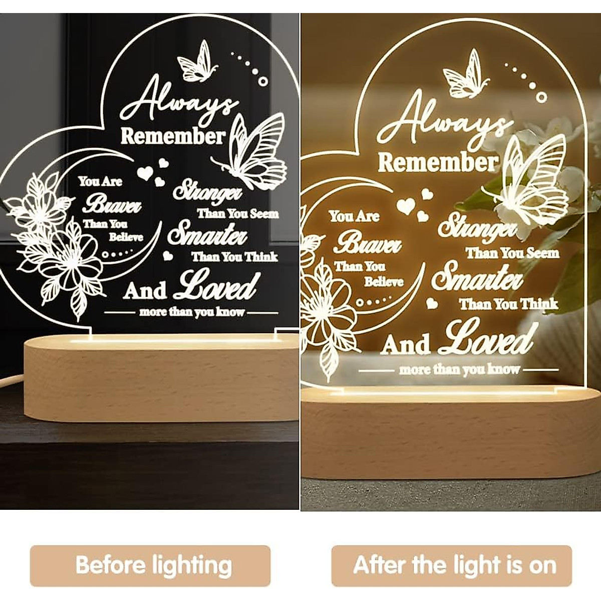 3D Illusion Lamp I Love You Friends Night Light for Best Friend Sister Girls Women Birthday Holiday Friendship Gift, Soft Warm White Colors LED Wooden Table Lamp (Best Friend)