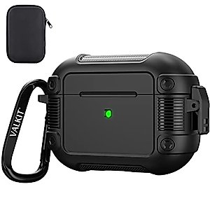 Valkit Compatible Airpods Pro 2 Case Cover with Lock, Military Rugged AirPod Pro 2nd Generation Shockproof Case for Men Women Hard iPod Pro 2 Protective Skin with Keychain for Airpods Pro 2nd Gen
