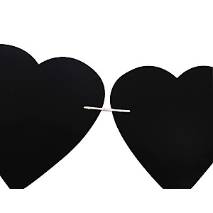 Gothic Wedding Decor - Old English Black Heart Banner - Wedding,Anniversary , Valentines banner (BLACK HEART)