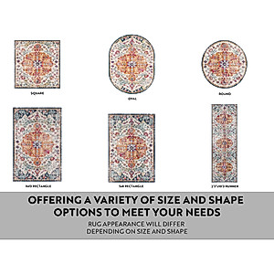 Livabliss Odelia Vintage Bohemian Area Rug,5'3" x 7'3",Aqua