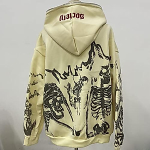 NEWSAIL Women Rhinestone Y2K Spider Skeleton Zip Up Hoodies,Rhinestone Y2k Sweatshirt for Women Oversized Skeleton Hoodie (10,3XL)