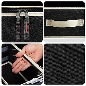 Anyoneer Set of 2 Under Bed Shoe Storage Organizer,Sturdy Structure,Adjustable Dividers,Reinforced Handle,Sturdy Zipper,Fits 24 Pairs Total,Underbed Storage Solution with Clear Window,Breathable,Black