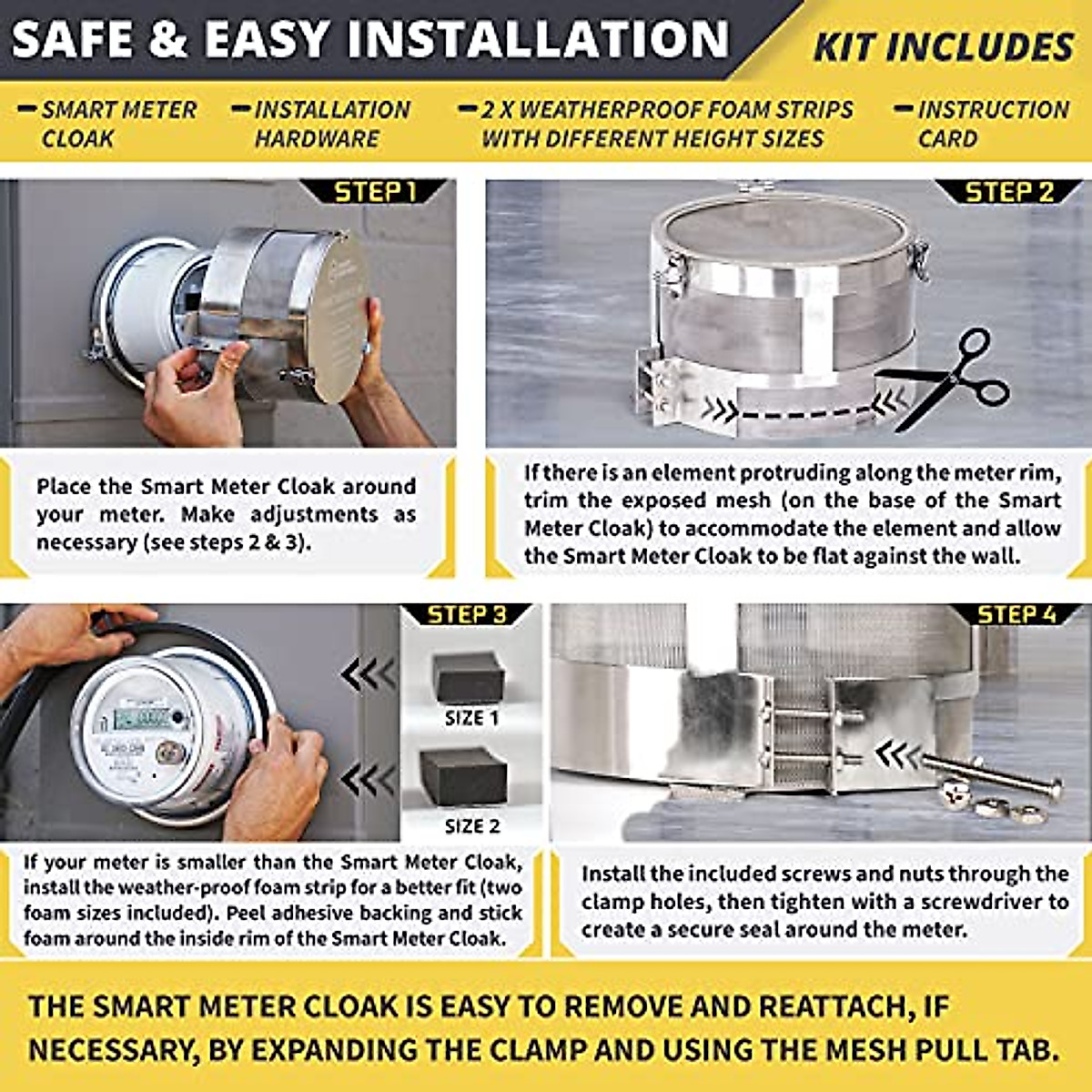 Mission Darkness Smart Meter Cloak // Innovative Flip Lid and Dual Layer Mesh Blocks Harmful RF EMF Radiation Emissions from Electricity "Smart Meters" Advanced Shielding Developed in USA by Experts