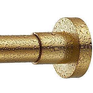 EBOATOP Shower Curtain Rod Tension- Never Rust No Drill Non-Slip Spring Tension Shower Rod, 43-73 inches Metal Steel, Gold