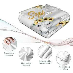 Baby Blankets Customized Baby Blankets with Name Personalized Cute Blankets Throw Blanket for Newborn Soft Skin-Friendly Blanket Memorable Present for Baby Birthday Baby Shower Fit Stroller Crib