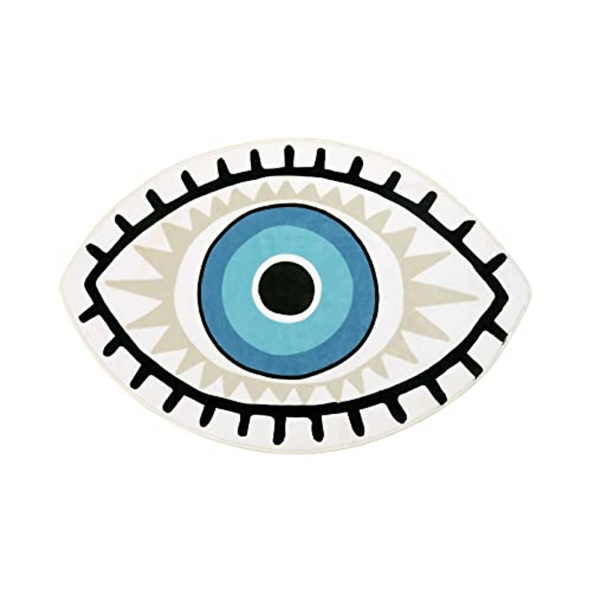 Beeiva Cute Evil Eye Area Rug, 2x3 Small Rug for Bedroom Entryway, Door Mat Accent Throw Rugs Washable Non-Slip Indoor Floor Carpet for Kitchen Kids Room Bathroom Front Door（White/Multi）
