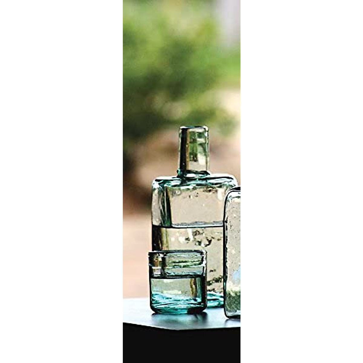 Kalalou Bedside Water Carafe and Drinking Glass, One Size, Green