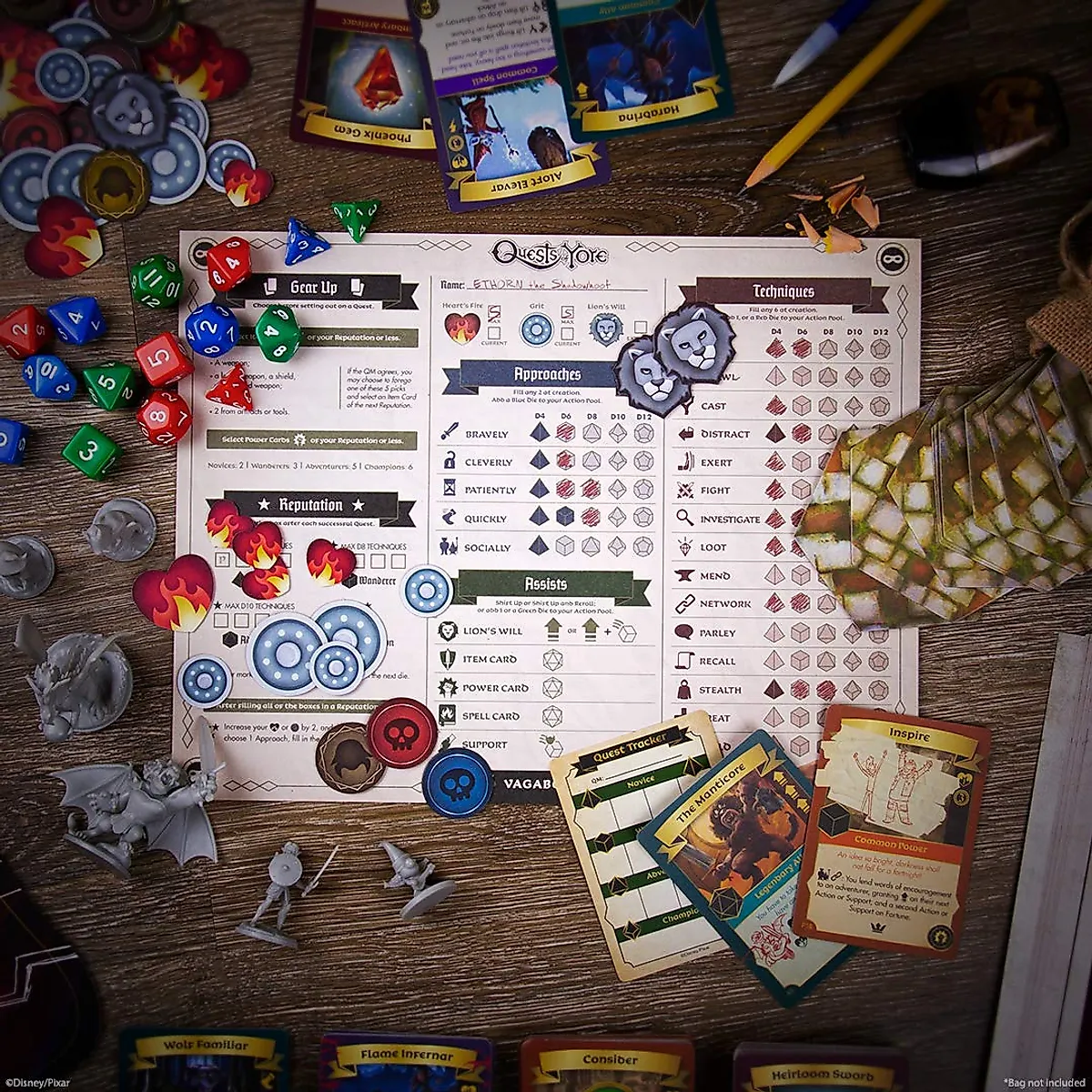 Quests of Yore: Barley's Edition | Role Playing Board Game Featured in Disney Pixar Onward Film | Officially Licensed Pixar Game | Featuring RPG Elements with Quest Master & D4, D6, D8, and D12 Dice