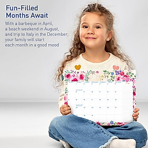 S&O Watercolor Floral Large Tear-Away Table Calendar 2024 - Desktop Calendar Runs from Now to Dec - 12x17in