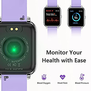 Smart Watch, KALINCO Fitness Tracker with Heart Rate Monitor, Blood Pressure/Oxygen Tracking, 1.4 Inch Touch Screen Smartwatch Fitness Watch for Women Men Compatible with Android iPhone iOS