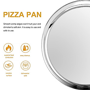 Velaze Pizza Pan 12 Inch,4 Pack Stainless Steel Pizza Tray Dishwasher and Microwave Safe,Pizza Container Round Bakeware for Oven Pure Food-Grade, Sturdy and Rust Free