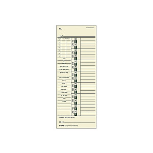 TOPS 1257 Time Card for Acroprint/Simplex, Weekly, Two-Sided, 3 1/2 x 9 (Box of 500)