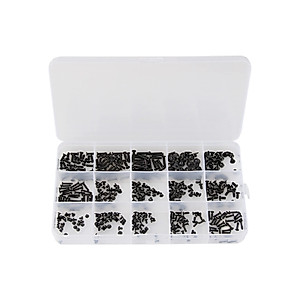 TYFZ Screw kit 450Pcs Laptop Computer Screws Bolts Kit Assemble Fastening Flat Head Black Repair Set Strong and Sturdy