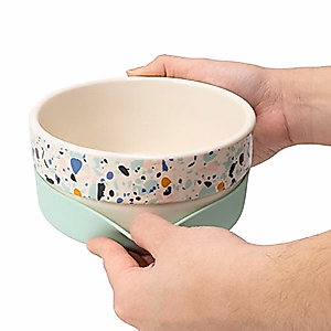 Now House for Pets by Jonathan Adler Jonathan Adler: Now House Terrazzo Standard Bowl, 6.75" | Dishwasher Safe, Easy to Clean Dog Bowl | Great for Dry Dog Food and Wet Dog Food or Water