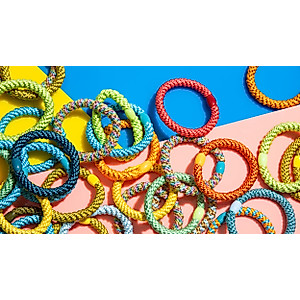 L. Erickson Grab & Go Pony - Cotton Candy - 8 Pack Ponytail Holder Hair Ties - Pink and White Mix