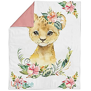 Sarafi Lion Fabric Panel, Quilting Panel, Baby Quilt Panel, Cotton Baby Panel, Blanket Panel, Bedding Panel, White