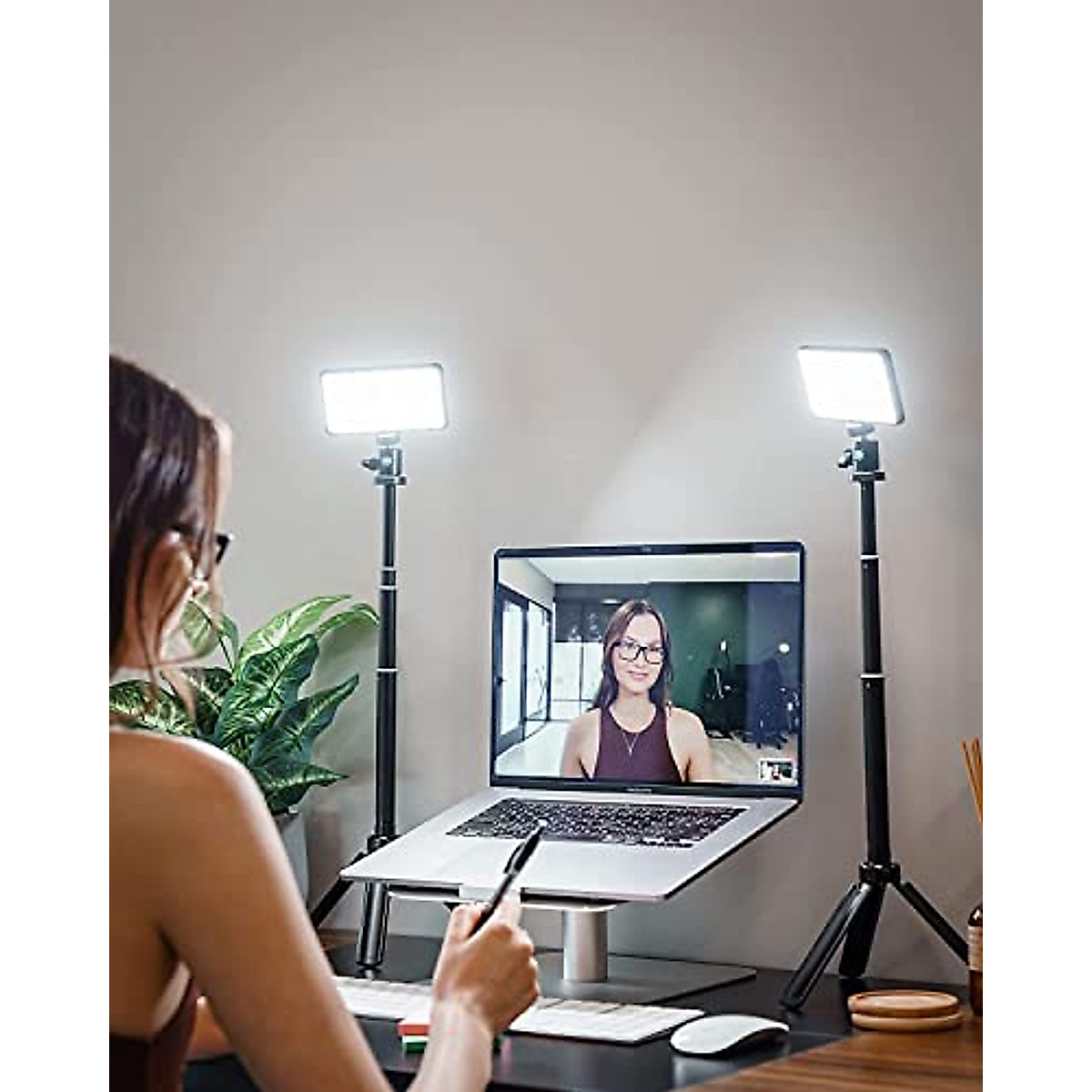 Lume Cube Broadcast Lighting Kit (Pack of 2) | Zoom Lighting, Webcam Light for Computer | Video Conference Lighting Kit for Laptop with Adjustable Brightness & Color Temp, Tripod & Mount Included