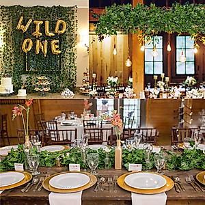 Giftown 12 Strands 84Ft Artificial Ivy Garland Fake Leaf Plants Hanging Vine UV Resistant Green Leaves for Home Kitchen Garden Office Wedding Wall Décor