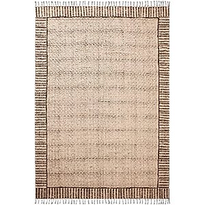 Pure Cotton Rug, Handmade Bohemian Rugs Home Decorative Boho Kilim Hand Woven Rag Rug Entryway Throw Rug for Doormat Bedroom Living Room Laundry Room Balcony 270x360 cm (9x12 Feet)