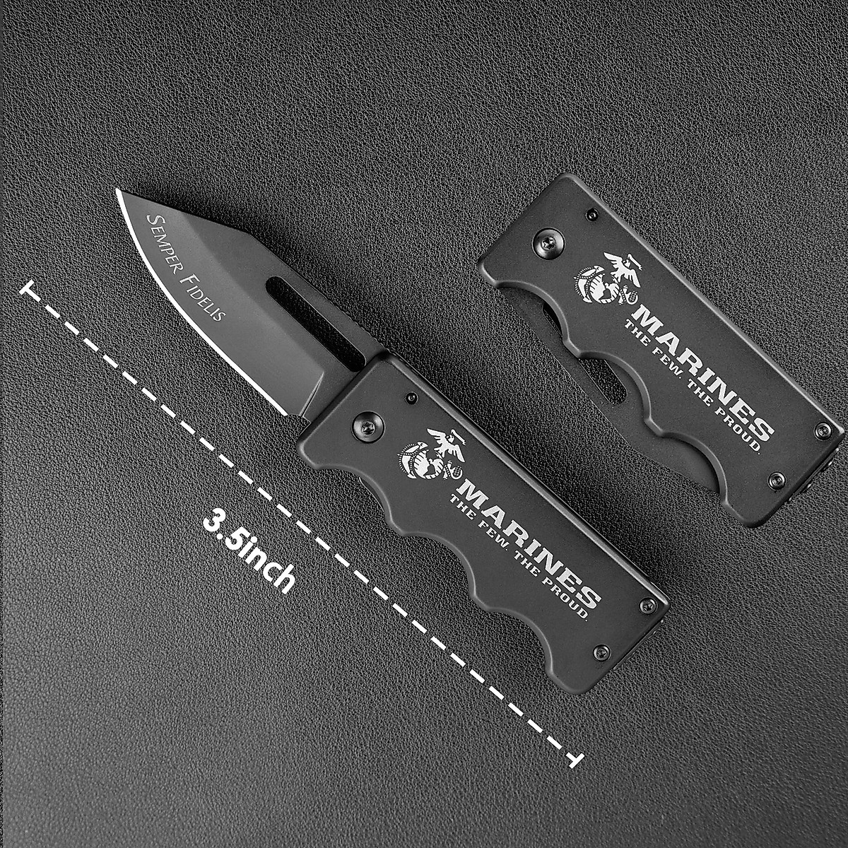 Military Gift Shop Versatile USMC Money Clip Pocket Knife- 2.75 Inch Blade Marine Corps Knife with Clip for Money or Pocket | Disabled USMC Vet Owned SMALL Business