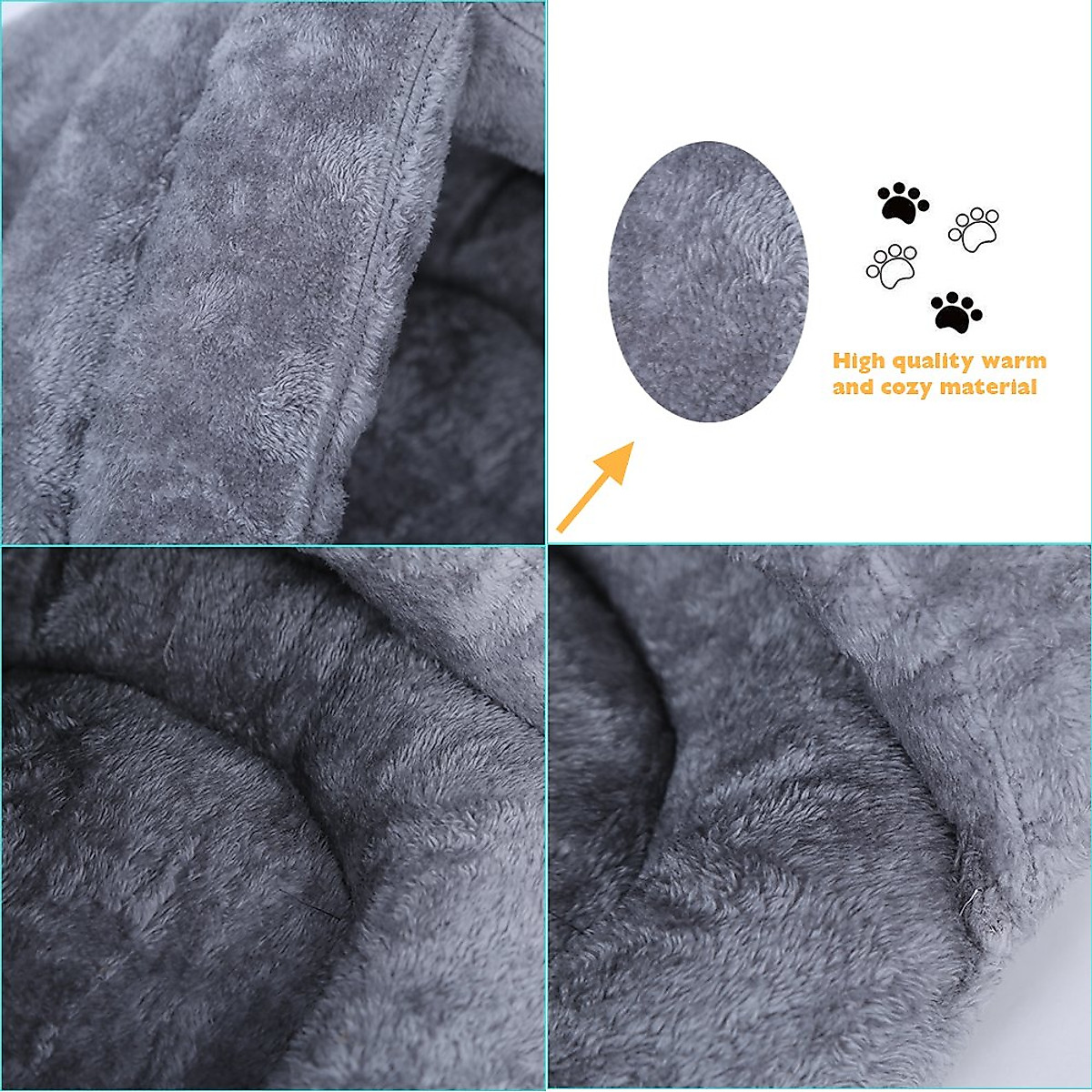 VeMee Cat Bed Cat Sleeping Bag Sleep Zone for Puppy Cat Rabbit Bed Small Animals Shearling Sleeping Bag (Grey)