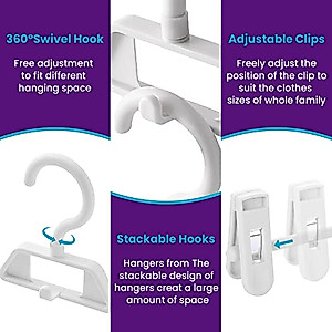 Nipogear Non-Slip Plastic Pants Clip, Solid Color Pants Drying Hanger, Multifunctional Seamless Sturdy Skirt Hanger Clip, Suitable for Drying Skirts, Pants. (White,10pcs)