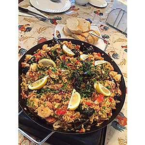 IMUSA USA Paella Pan with Metal Handle, 15-Inch, Black