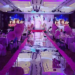 ANMINY 3.3x32.8ft Aisle Runner Mirror Rugs Roll Double Sided Bright Reflective Decorative Carpet for Romantic Wedding Birthday Graduation Party Ceremony Event Home Indoor Decor - Silver