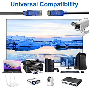 350FT Cat6 Outdoor Ethernet Cable, In-Ground, Heavy Duty Direct Burial, 24AWG CCA Patch Cord, POE, UTP, Waterproof, LLDPE UV Resistant, Network, Internet, LAN, Cat 6 Cable 350 Feet with 25 Cable Ties